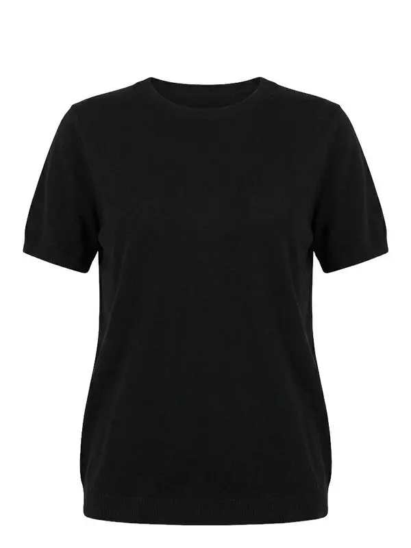 Max Mara Short Sleeve Crew Neck Sweater - Black