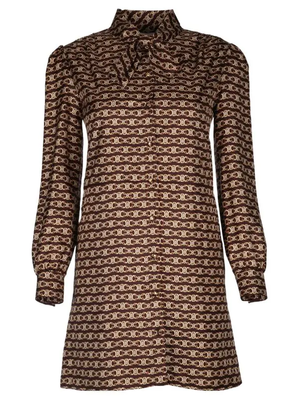 Celine Long Sleeve Printed Dress - Multicolor