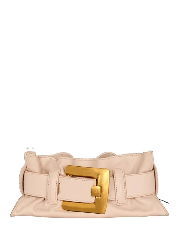 Balmain Mini Anthem Bag In Calfskin - Beige