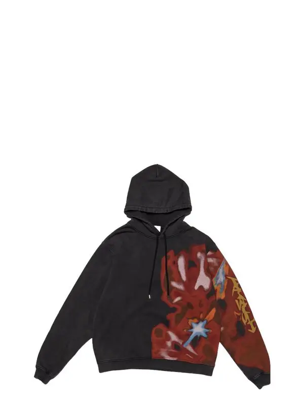 AMBUSH Graphic-printed Drawstring Hoodie - Black