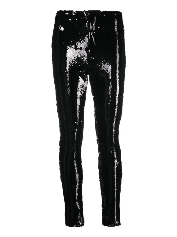 Isabel Marant Étoile Sequin-embellished Straight-leg Trousers - Black
