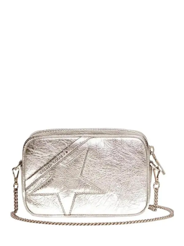 GOLDEN GOOSE Metallic Star Patch Crossbody Bag - White