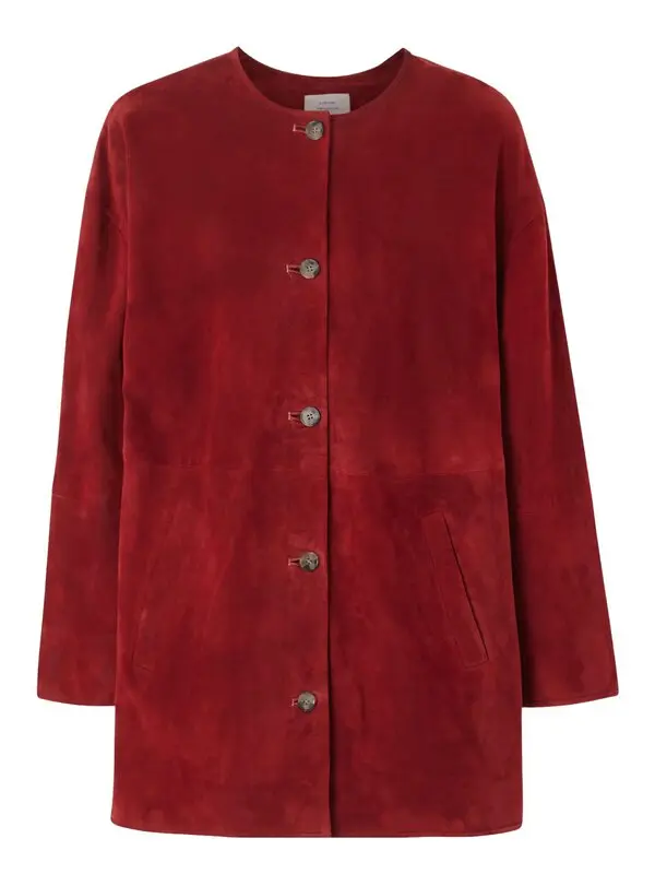 Loulou De Saison Waren Single-breasted Suede Coat - Red