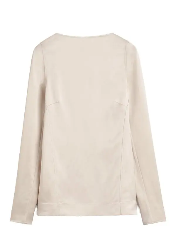 TOTEME Satin Long Sleeve Top - Ecru