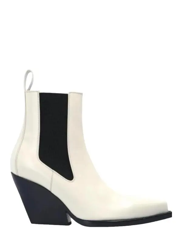 Bottega Veneta Bv Lean Pointed Toe Ankle Boots - White