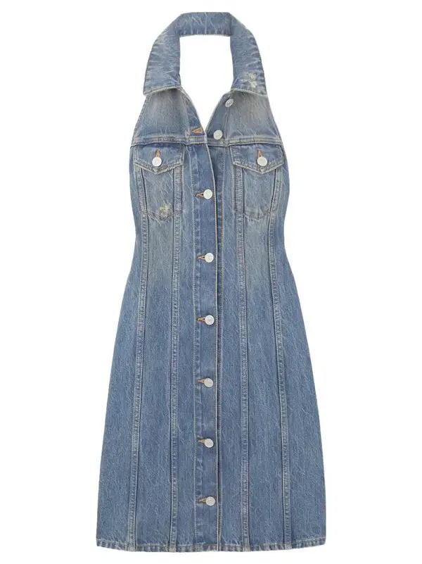 Givenchy Denim Halterneck Dress - Medium Blue