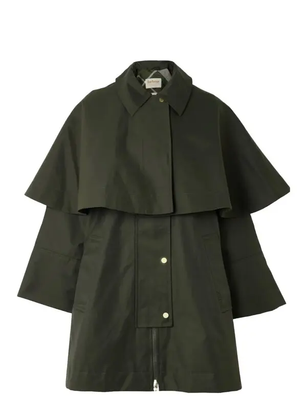 Barbour Cape-effect Cotton-blend Twill Jacket - Dark Green