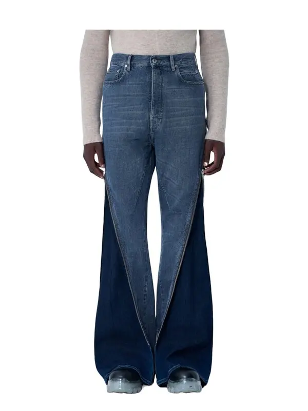Rick Owens Banana Zip Detail Jeans - Blue