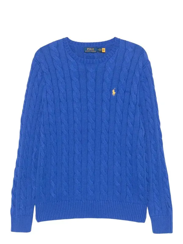 Polo Ralph Lauren Cable Knit Jumper With Embroidered Logo - Blue
