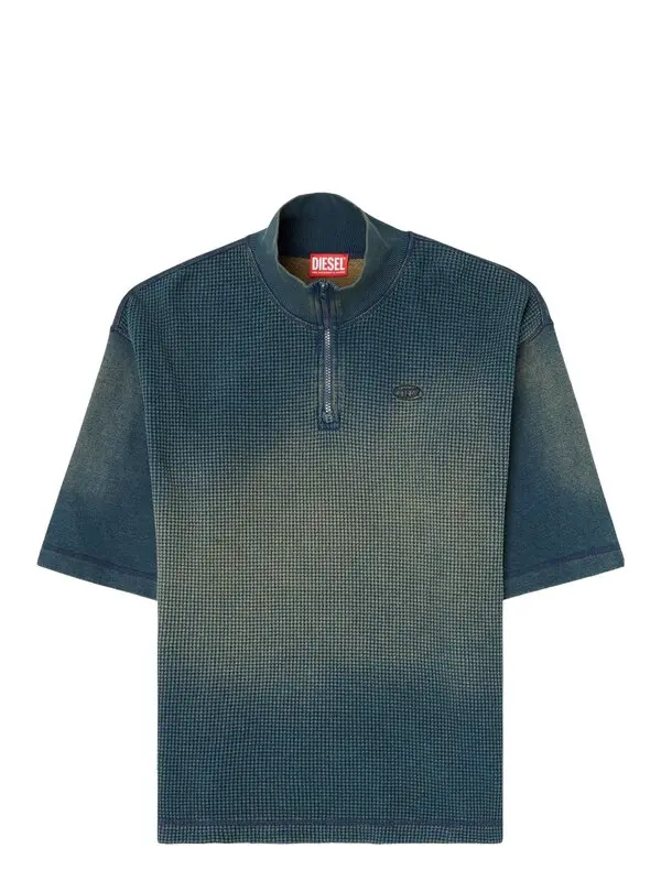 DIESEL® Half-zip Ribbed Sweater - Dark Blue