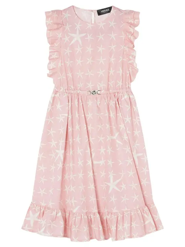 Versace Stella Marina-print Cotton Dress - Pink