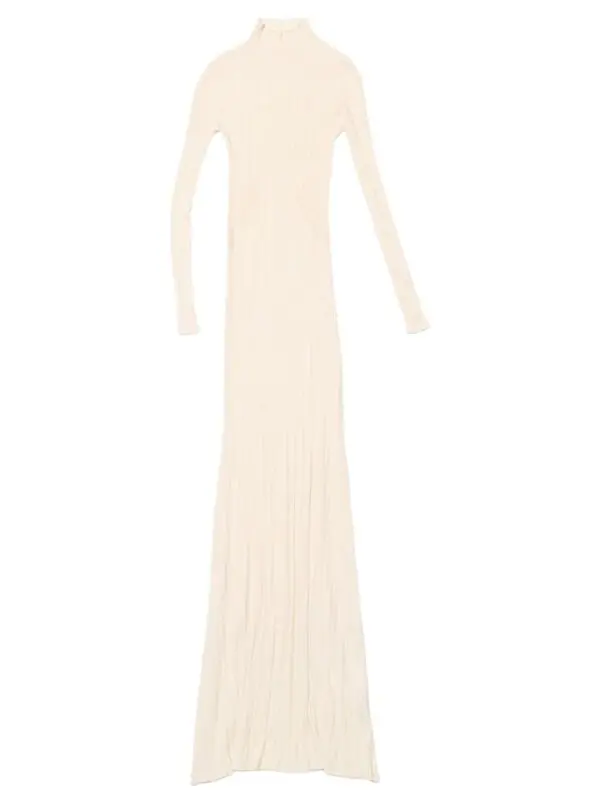 Jacquemus Lenzuolo" Pleated High-neck Maxi Dress - White