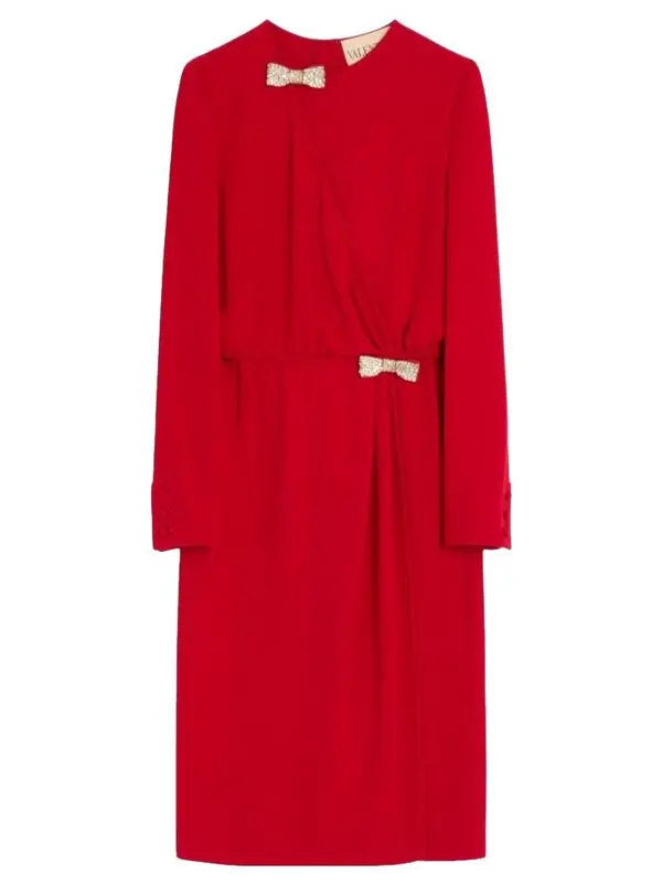 Valentino Garavani Embellished Midi Dress - Red