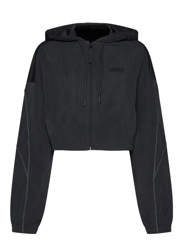 REEBOK Cropped Hooded Track Jacket - Black
