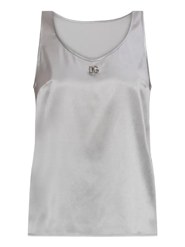 Dolce & Gabbana Dg Logo Plaque Tank Top - Grey