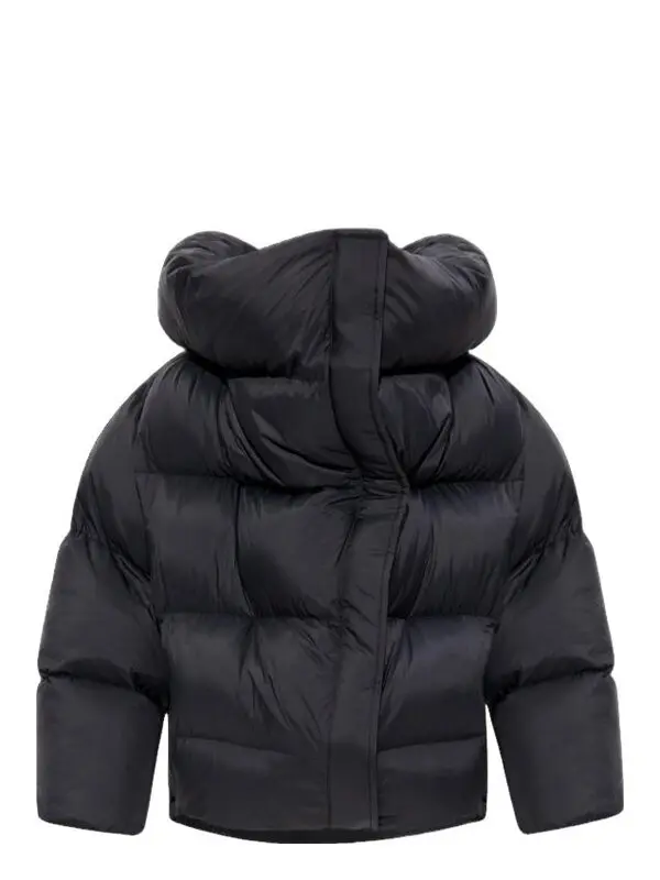 Balenciaga Quilted Insulated Jacket With Wide Sleeves And Hood - Black