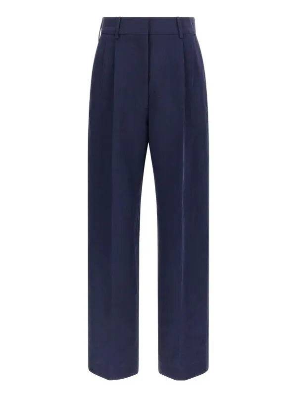 BLAZÉ MILANO Pleated Straight Leg Trousers - Blue