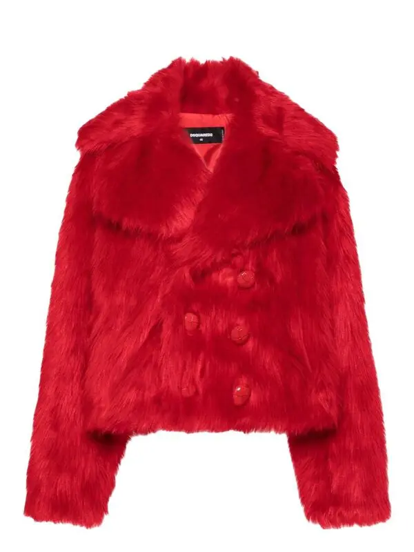 Dsquared2 Faux Fur Double-breasted Jacket - Red