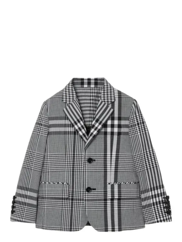 Burberry Single-breasted Checked Blazer - Gray