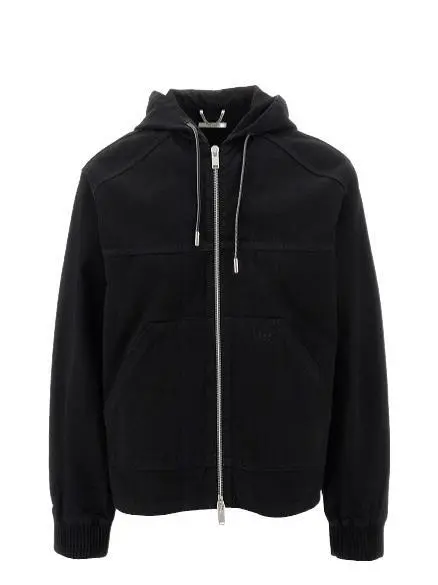 1989 STUDIO Hooded Zip-up Denim Jacket - Black