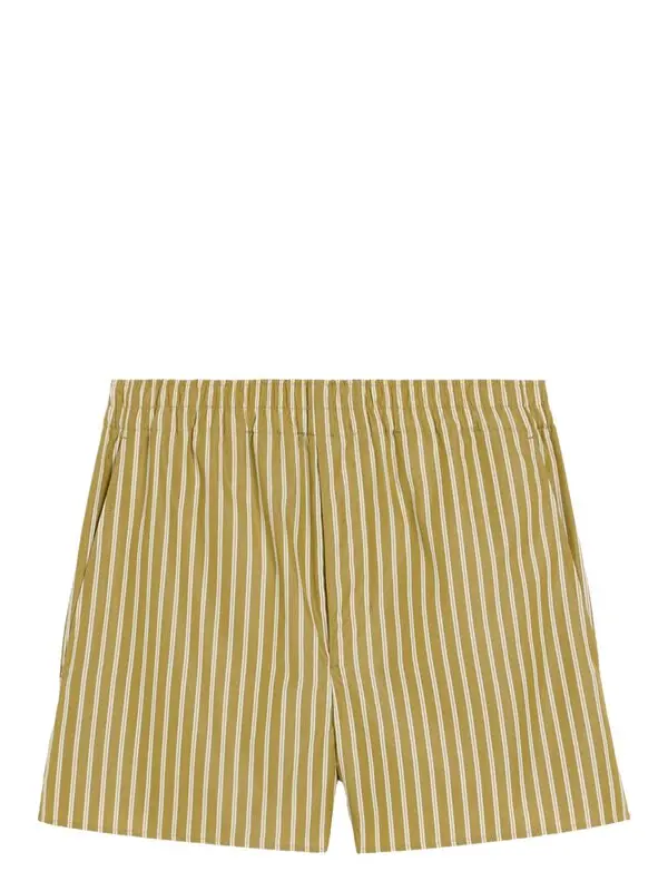 Ami Striped Elasticated Shorts - Green
