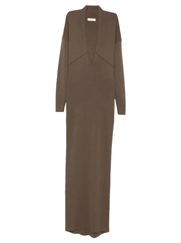 ENTIRE STUDIOS V-neck Maxi Dress - Brown