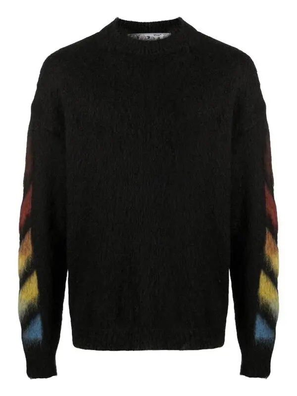 Off-White Gradient Diagonal Print Knitted Jumper - Black
