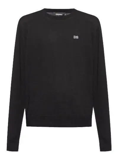 Dsquared2 Logo Embroidered Knit Jumper - Black