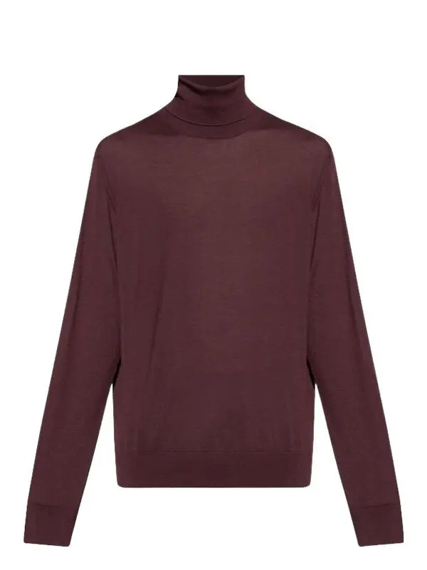 Dolce & Gabbana High Neck Ribbed Sweater - Purple