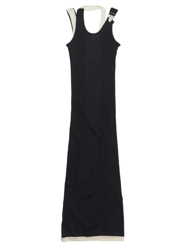 JEAN PAUL GAULTIER Ribbed Double Layer Maxi Dress - Black