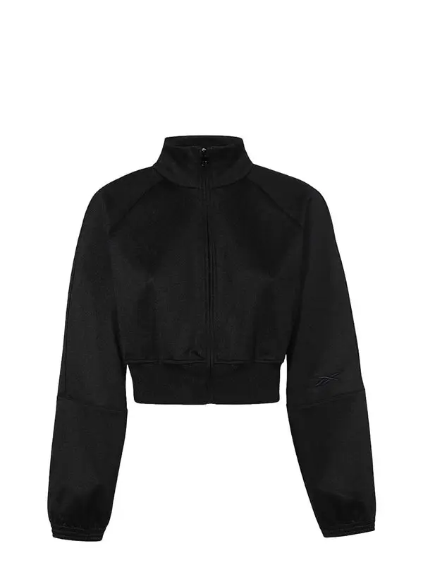 REEBOK High-neck Full-zip Cropped Sweatshirt - Black
