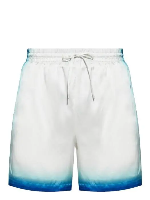 Casablanca Gradient Print Drawstring Shorts - White