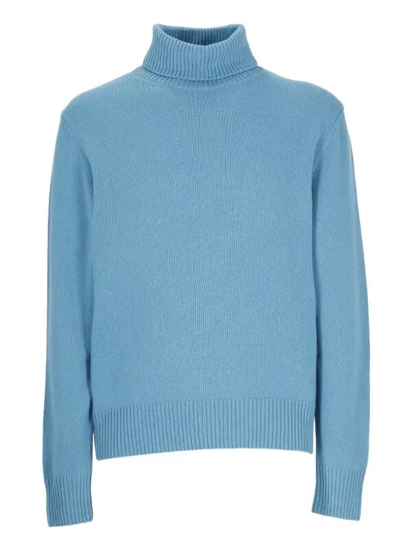 Herno Roll-neck Long Sleeved Knitted Jumper - Blue