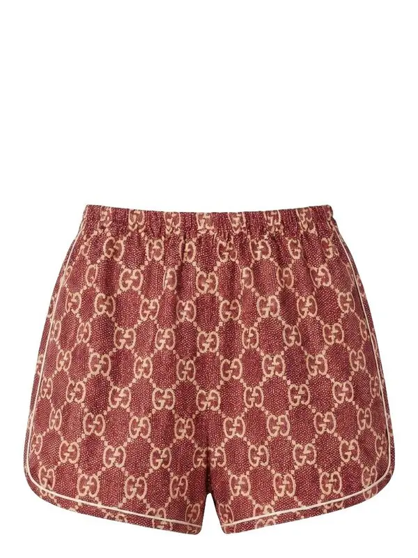 Gucci Gg Supreme Print Shorts - Pink