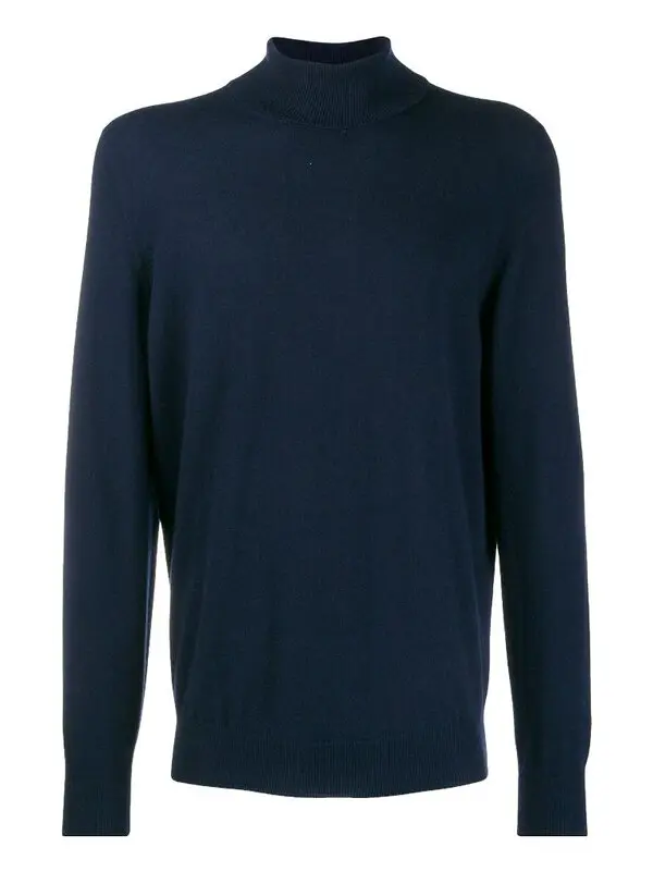 Brunello Cucinelli Long-sleeved Cashmere Turtleneck Jumper - Navy Blue