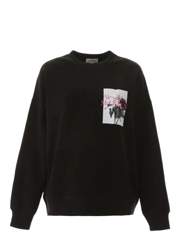 Alexander McQueen Patterned Crewneck Sweater - Black