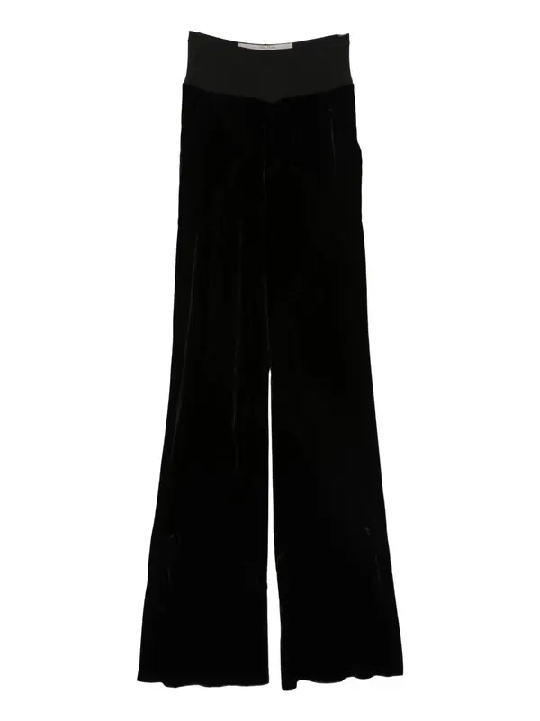Rick Owens Velvet Paneled Wide-leg Trousers - Black