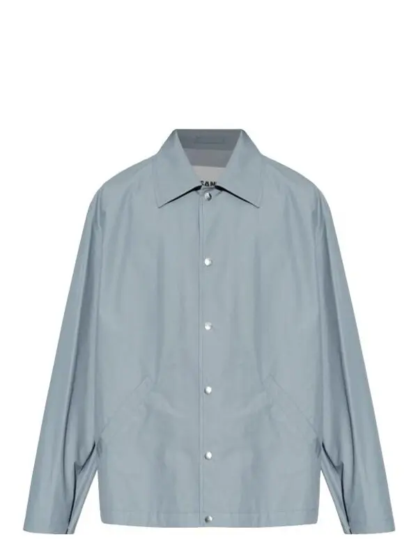 JIL SANDER Logo Printed Button-up Jacket - Gray