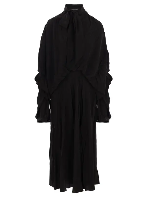 Balenciaga Creased-effect Midi Dress - Black