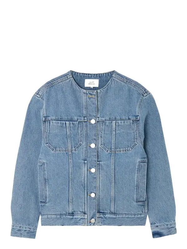 Loulou De Saison Rima Buttoned Denim Jacket - Light Denim Blue