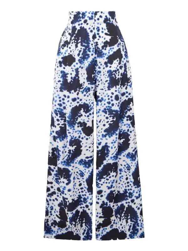 Dries Van Noten Printed Wide-leg Trousers - Blue