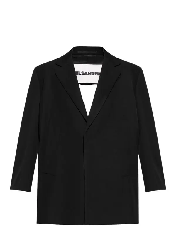 JIL SANDER Concealed Button Coat - Black