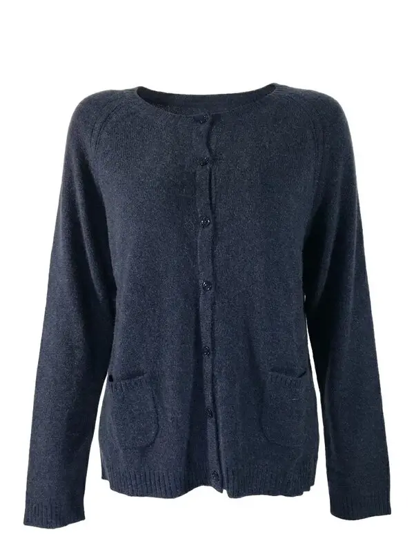 Max Mara Long-sleeved Knitted Cardigan With Pockets - Black