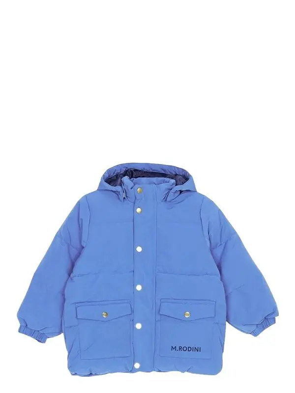 MINI RODINI Long-sleeved Padded Jacket With Detachable Hood - Blue