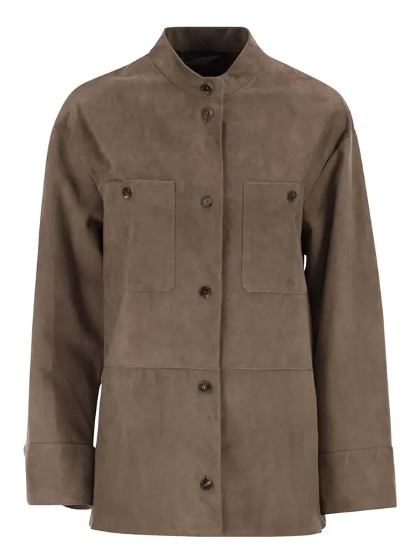 Max Mara Elodia Suede Stand Collar Jacket - No