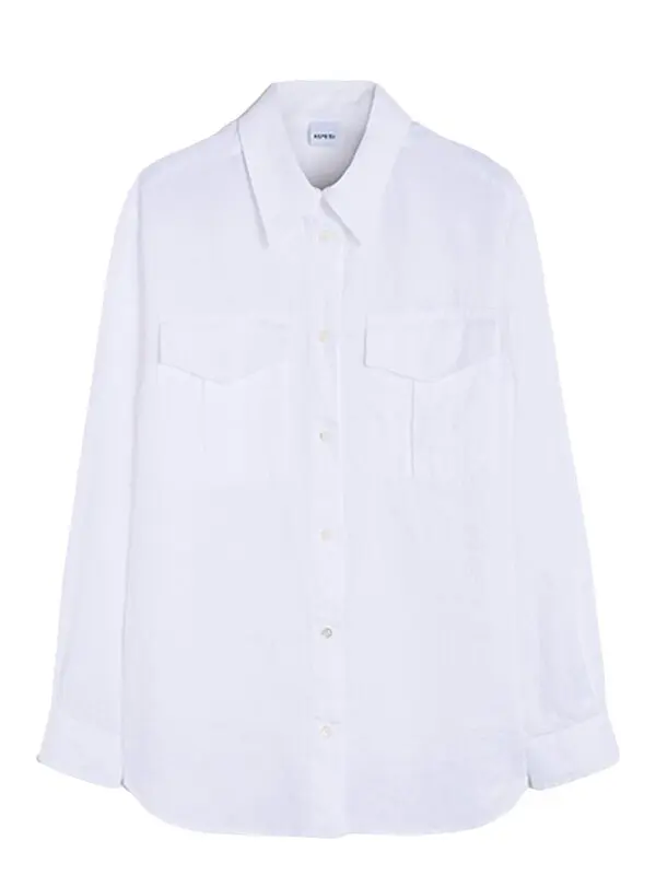 Aspesi Long Sleeve Shirt With Lapel Collar - White