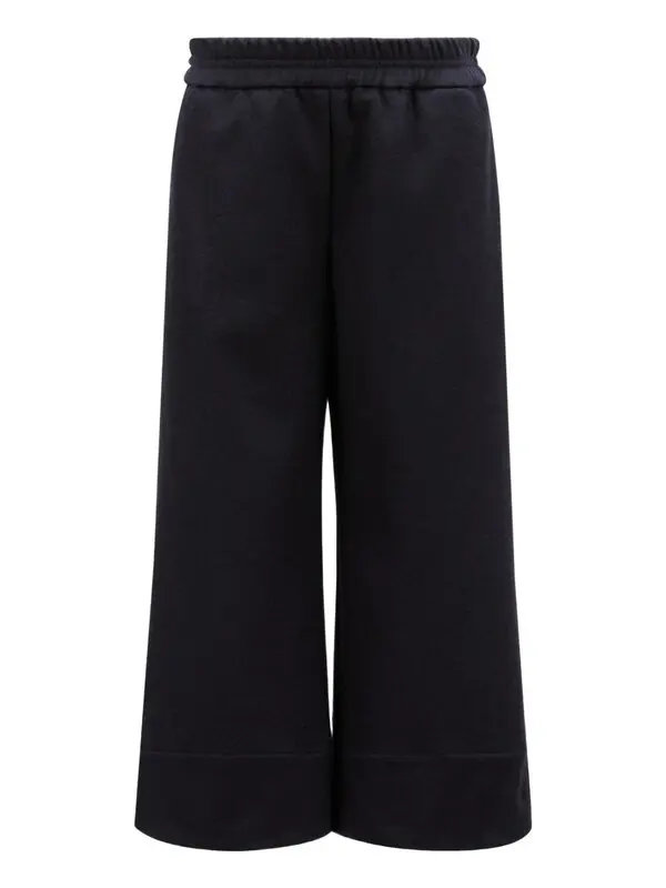 Moncler Logo Patch Cropped Joggers - Night Blue