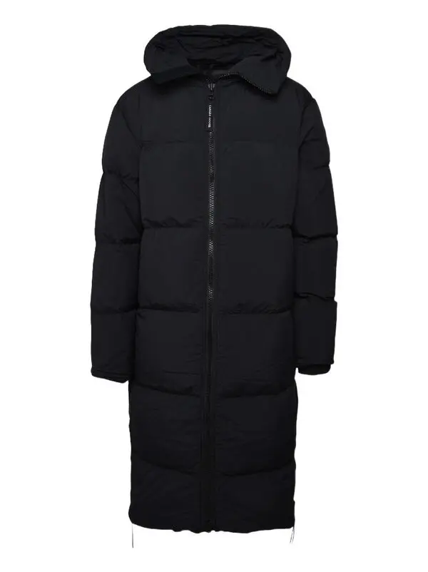Canada Goose Logo Patch Hooded Down Jacket - Black
