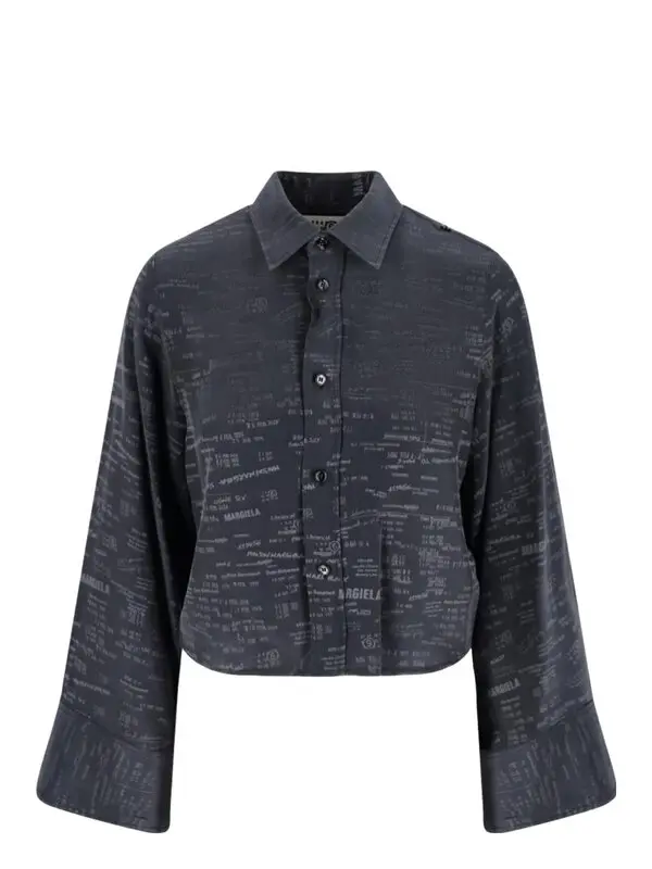 MAISON MARGIELA Jacquard Convertible Shirt - Anthracite