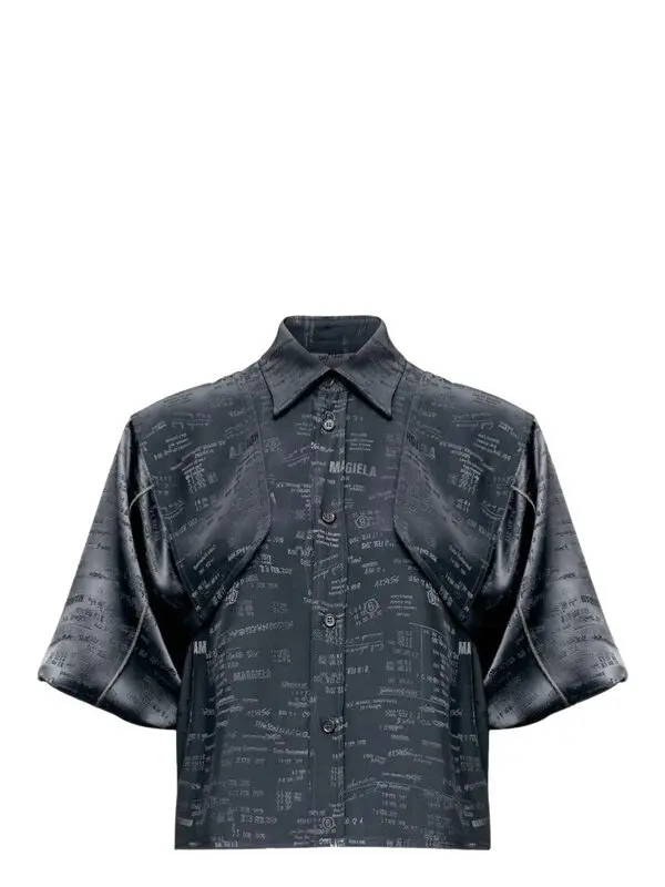 MAISON MARGIELA Jacquard Convertible Shirt - Anthracite